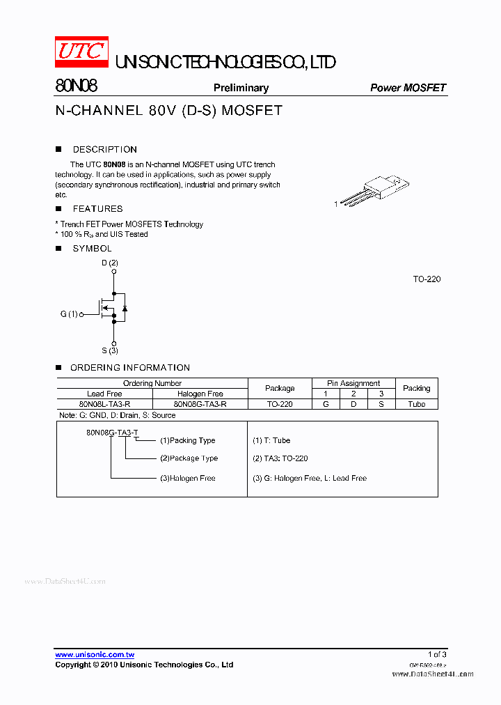 80N08_152260.PDF Datasheet Download --- IC-ON-LINE