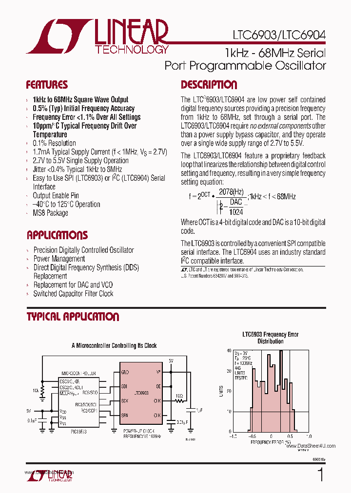 LTC6903_158655.PDF Datasheet Download --- IC-ON-LINE
