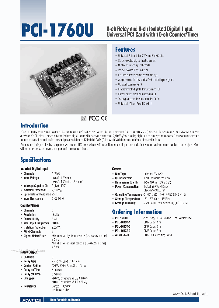 PCI-1760U_163729.PDF Datasheet Download --- IC-ON-LINE