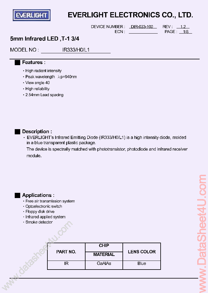 IR333H0L1_164151.PDF Datasheet Download --- IC-ON-LINE