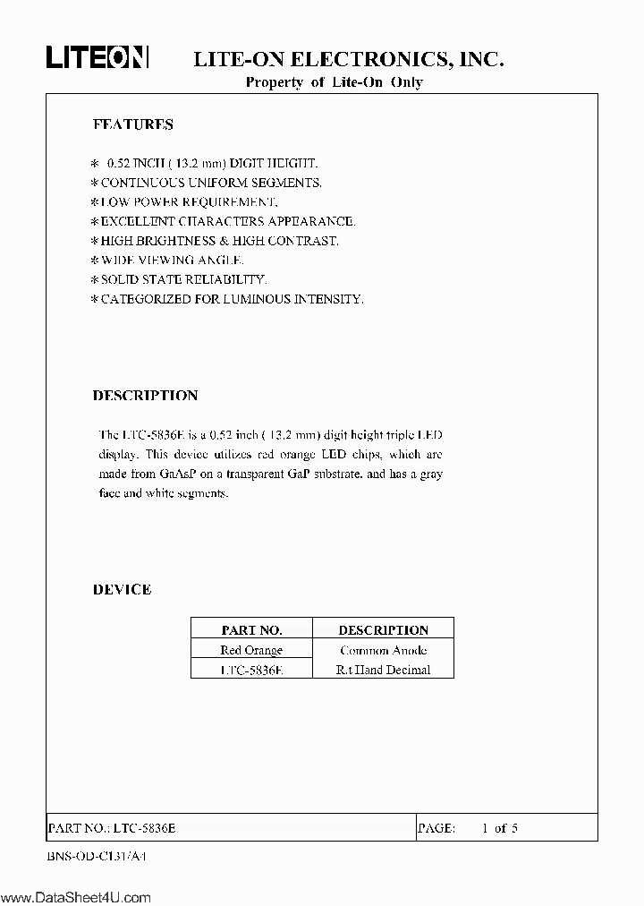 LTC-5836E_169319.PDF Datasheet Download --- IC-ON-LINE