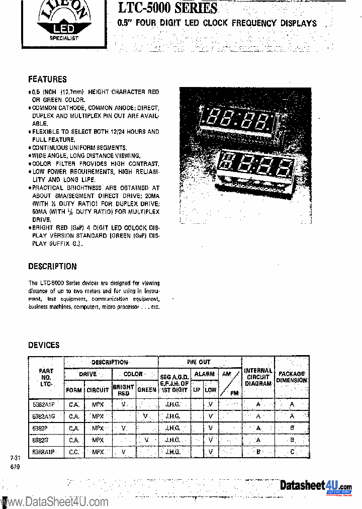 LTC-5000_169310.PDF Datasheet Download --- IC-ON-LINE