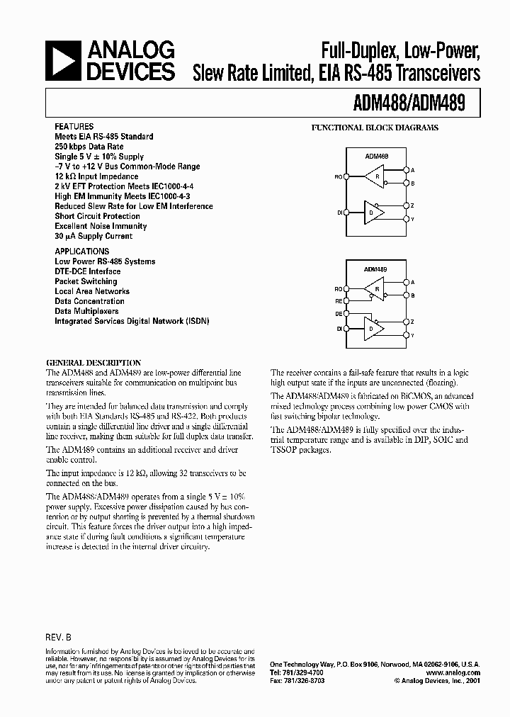 ADM489_204394.PDF Datasheet Download --- IC-ON-LINE