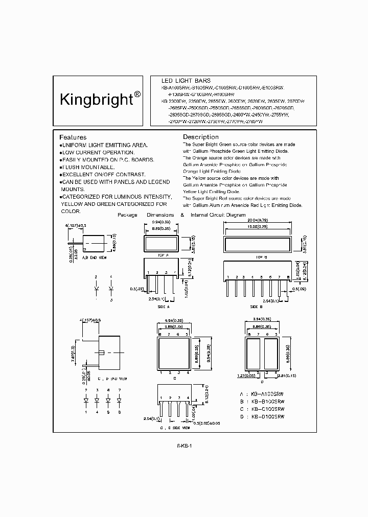 KB-H100SRW_221678.PDF Datasheet Download --- IC-ON-LINE