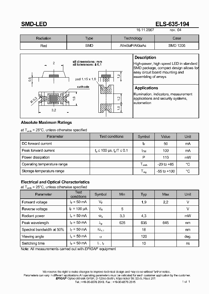 ELS-635-194_255513.PDF Datasheet Download --- IC-ON-LINE