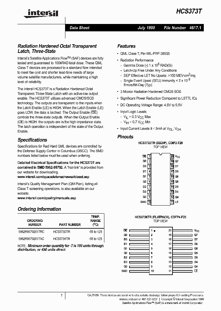 HCS373KTR_256674.PDF Datasheet Download --- IC-ON-LINE