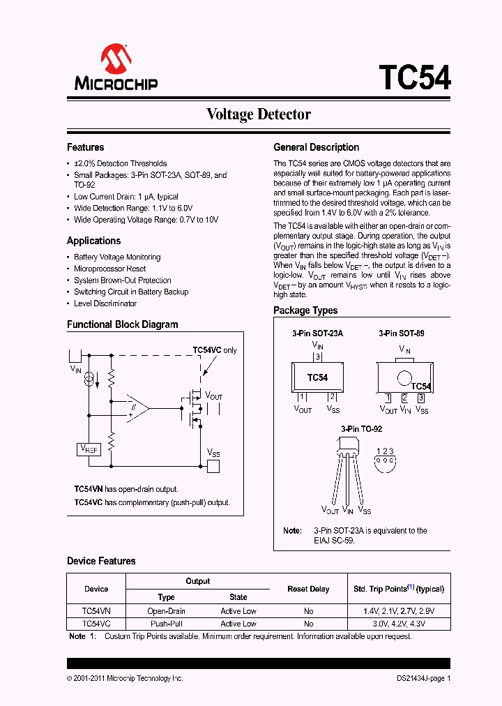 TC54_307618.PDF Datasheet Download --- IC-ON-LINE