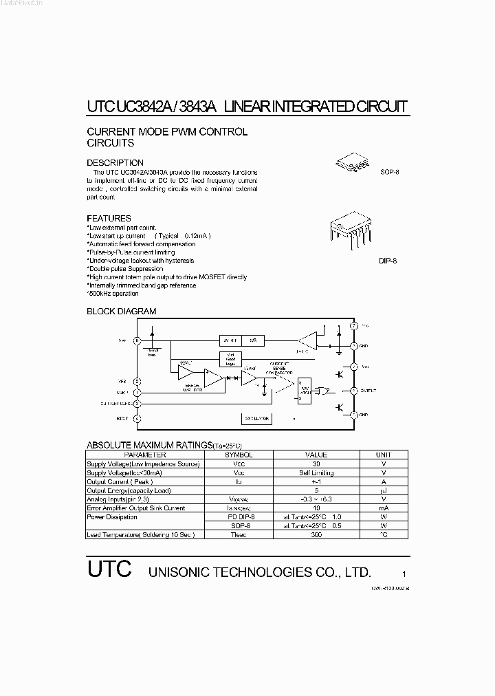 UC3842A_181136.PDF Datasheet Download --- IC-ON-LINE