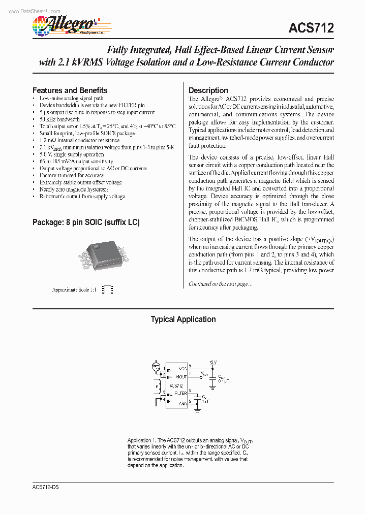 ACS712_181242.PDF Datasheet Download --- IC-ON-LINE