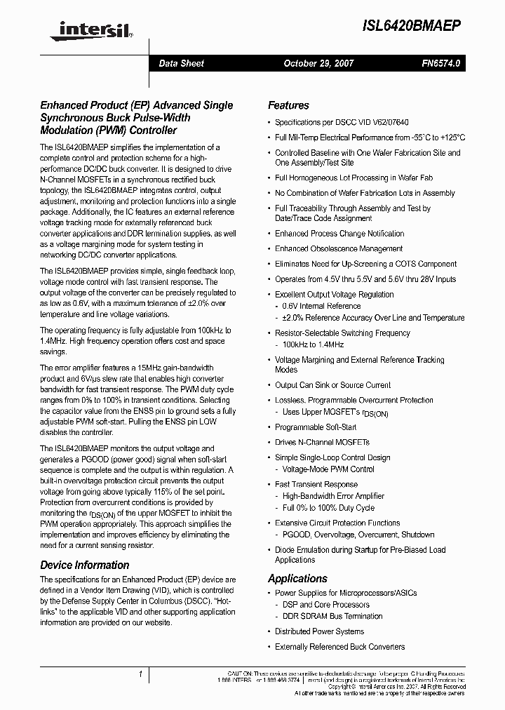 ISL6420BMAEP_382911.PDF Datasheet Download --- IC-ON-LINE