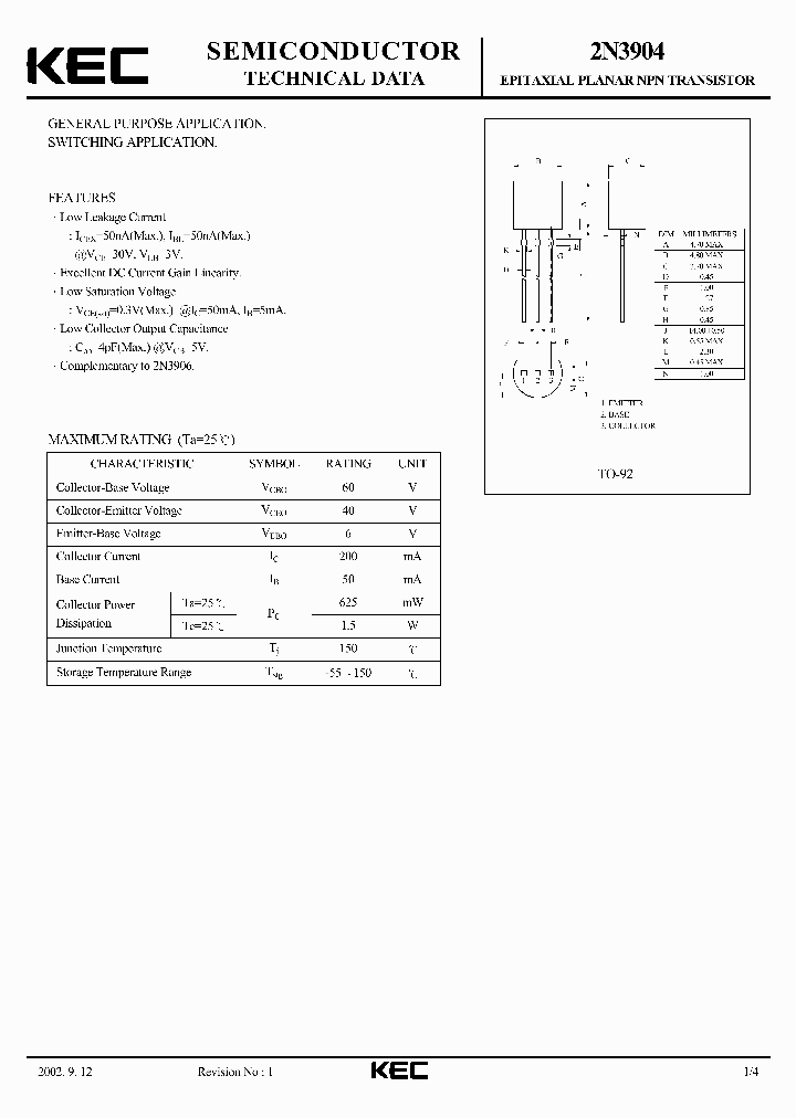 2n3904 Transistor Datasheet Pdf
