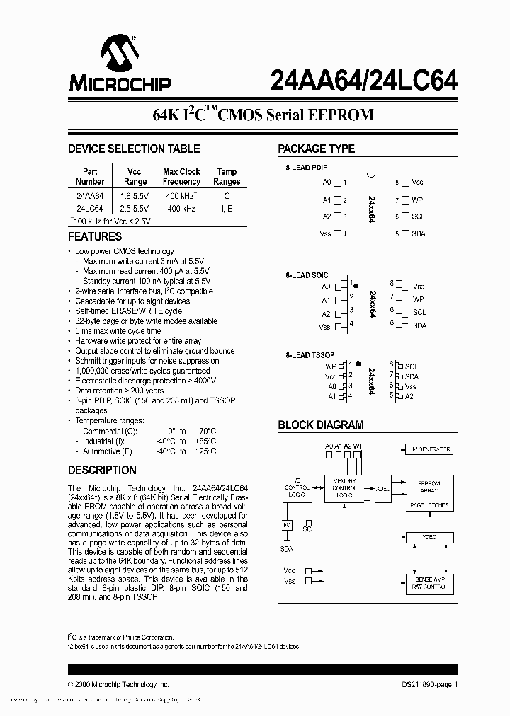 24LC64X-EST_330302.PDF Datasheet Download --- IC-ON-LINE