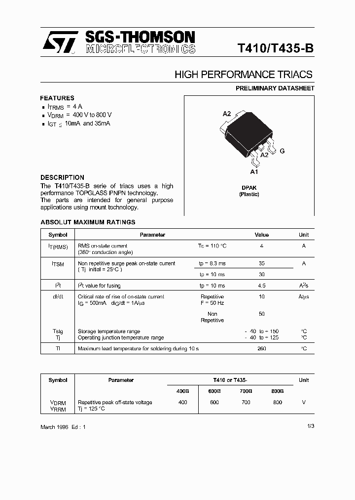 T435-B_342100.PDF Datasheet Download --- IC-ON-LINE