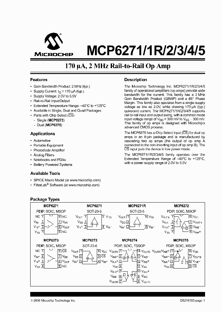 MCP6275-EMS_355827.PDF Datasheet Download --- IC-ON-LINE