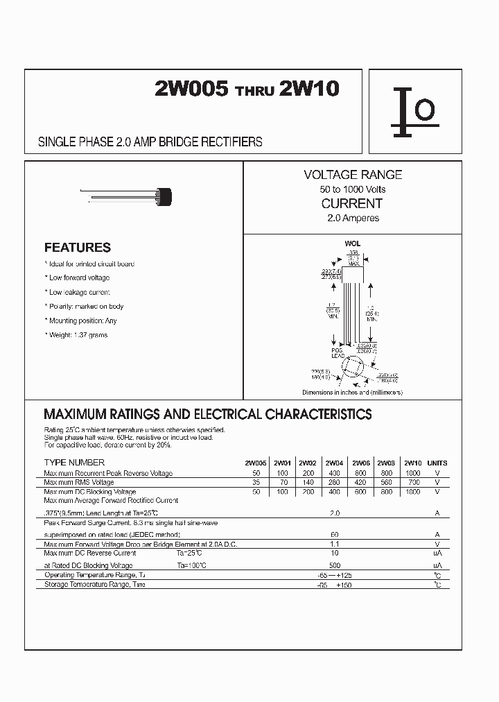 2W10_366693.PDF Datasheet Download --- IC-ON-LINE