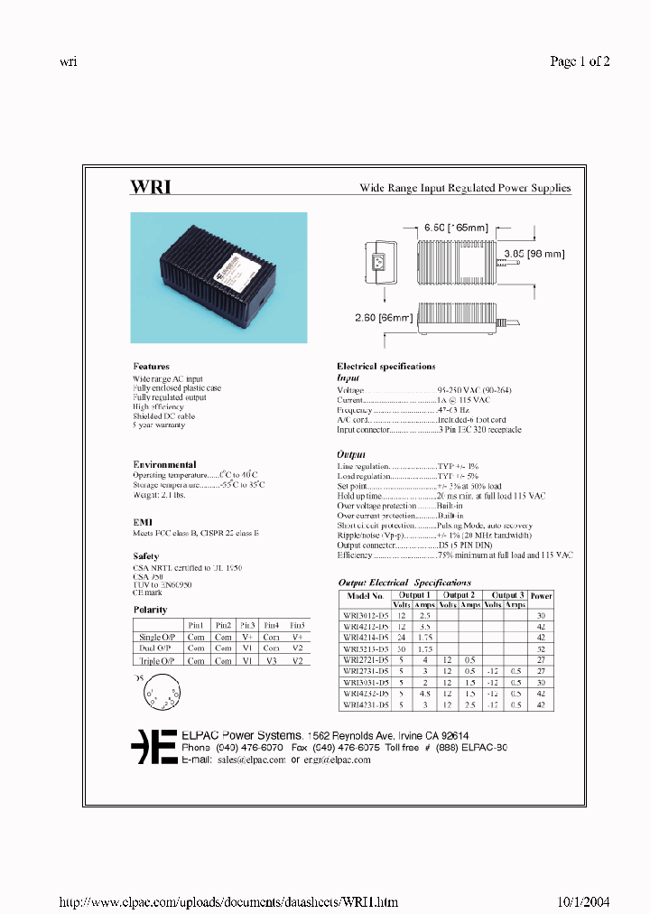 WRI_371972.PDF Datasheet Download --- IC-ON-LINE