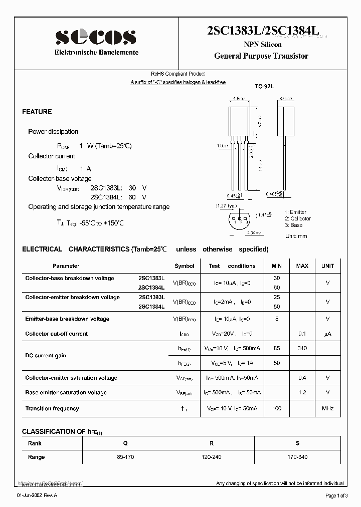 2SC1983L_320590.PDF Datasheet Download --- IC-ON-LINE