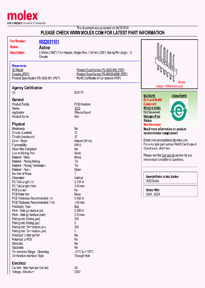 22-03-1101_740852.PDF Datasheet Download --- IC-ON-LINE