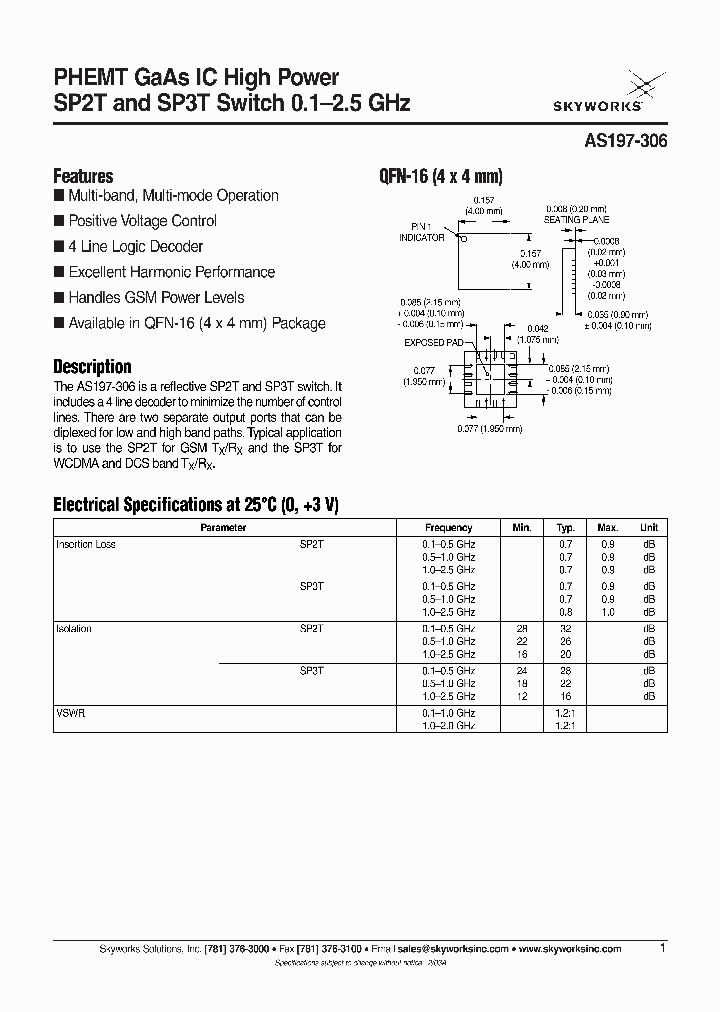 AS197-306_386502.PDF Datasheet Download --- IC-ON-LINE