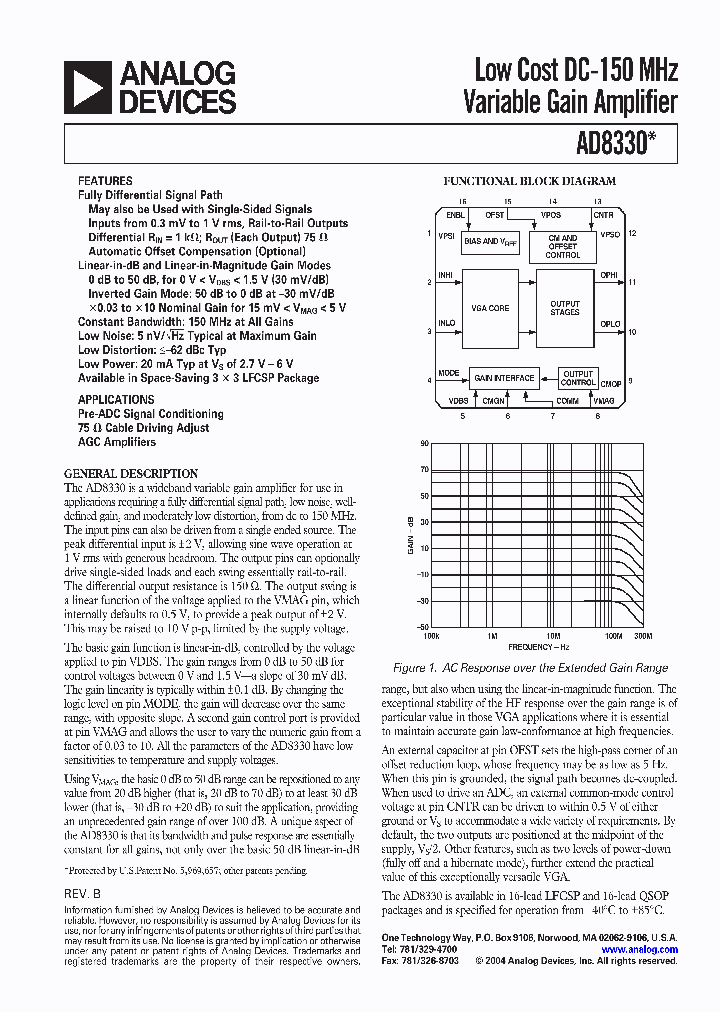 AD8330-EVAL_419322.PDF Datasheet Download --- IC-ON-LINE