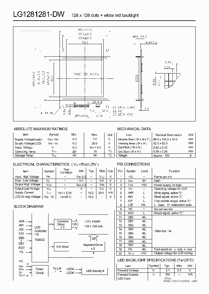 LG1281281-DW_401671.PDF Datasheet Download --- IC-ON-LINE