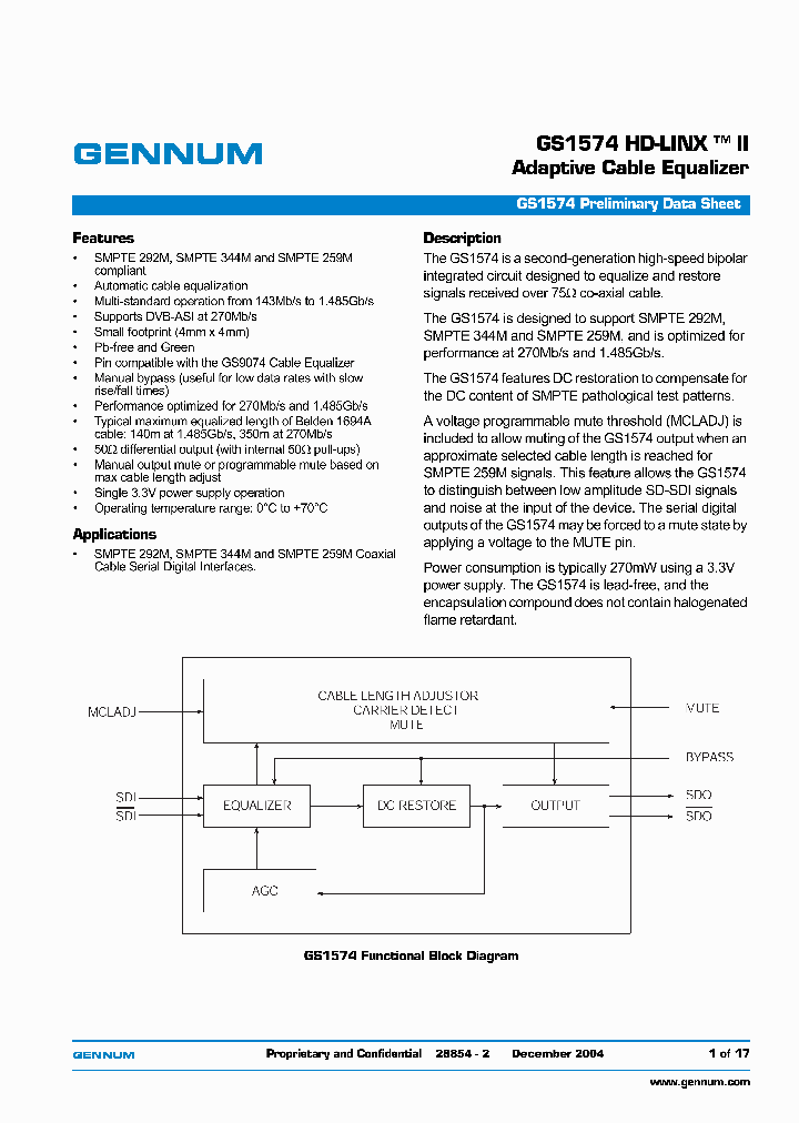 GS1574_456471.PDF Datasheet Download --- IC-ON-LINE
