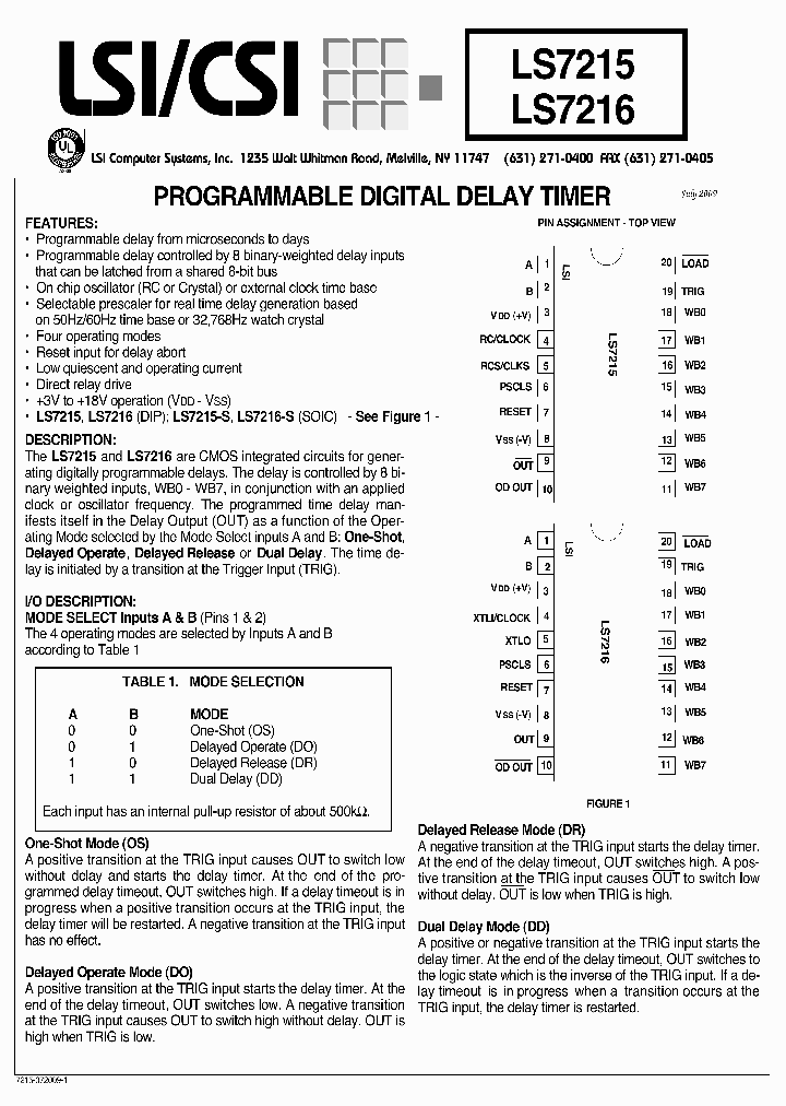 LS7216_816107.PDF Datasheet Download --- IC-ON-LINE