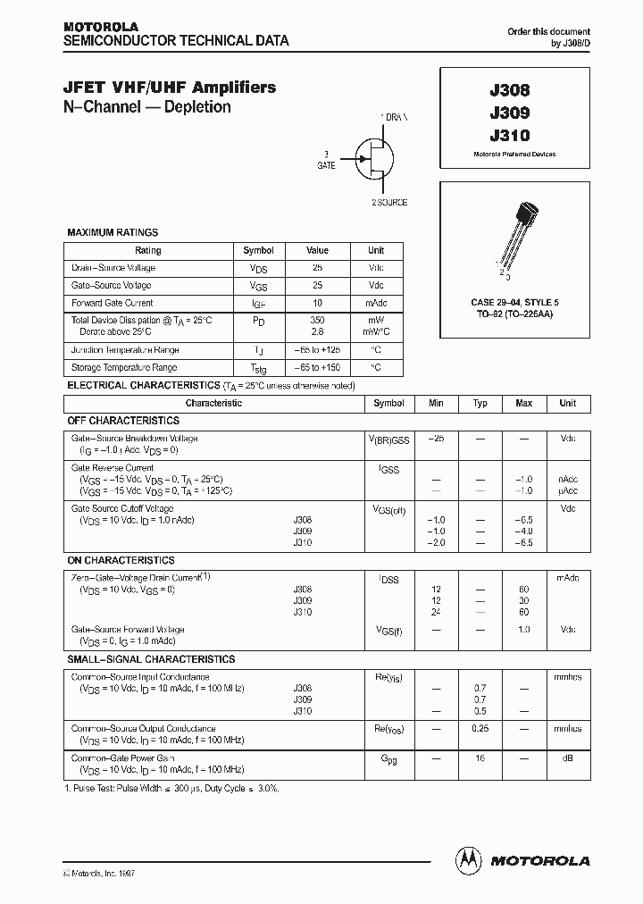 J310_430392.PDF Datasheet Download --- IC-ON-LINE
