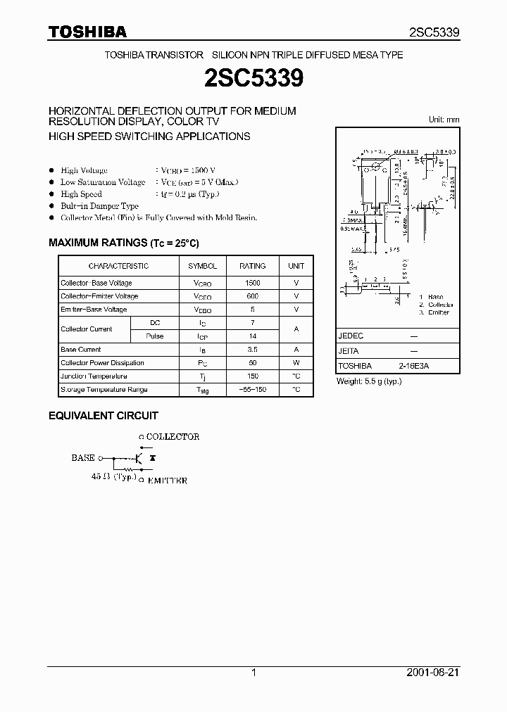 2SC5339_484978.PDF Datasheet Download --- IC-ON-LINE