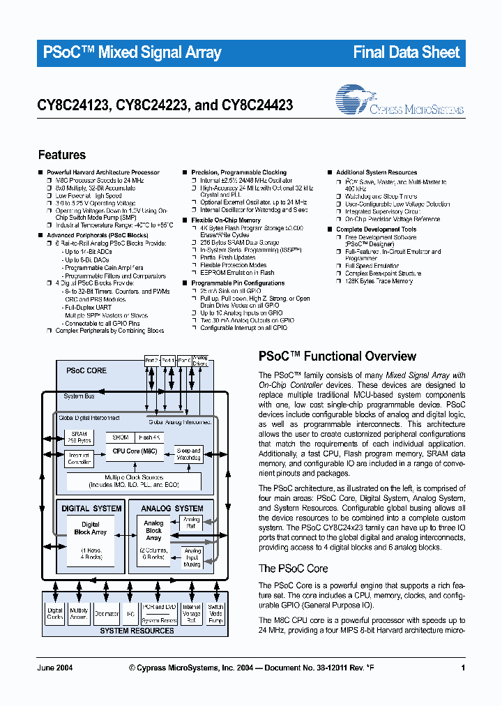 CY8C24123-24PI_485314.PDF Datasheet Download --- IC-ON-LINE