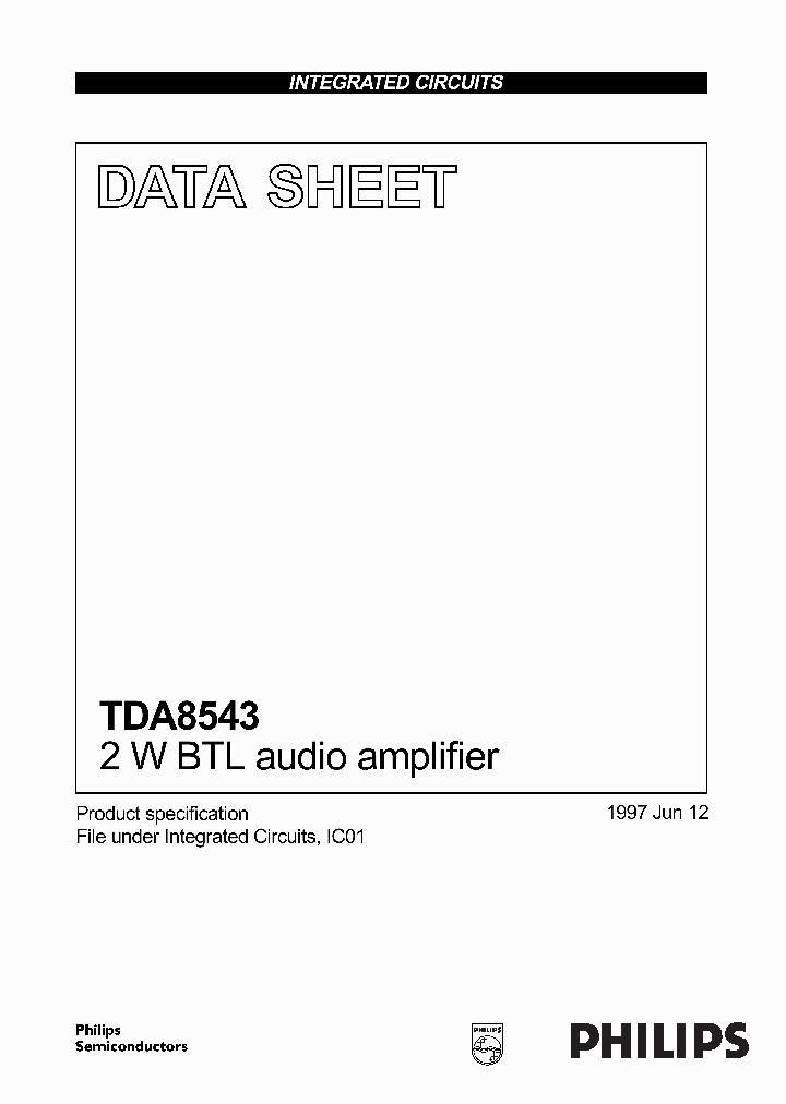 TDA8543T_859077.PDF Datasheet Download --- IC-ON-LINE