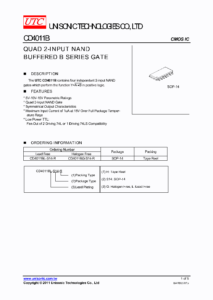 CD4011B_859354.PDF Datasheet Download --- IC-ON-LINE