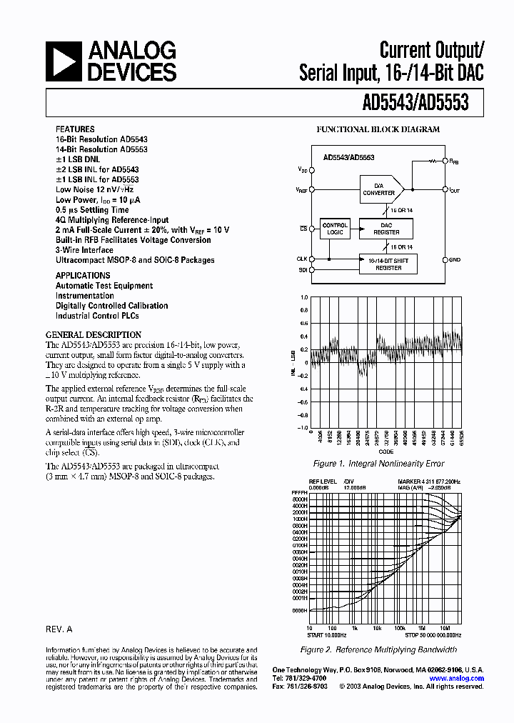 AD5543_462878.PDF Datasheet Download --- IC-ON-LINE