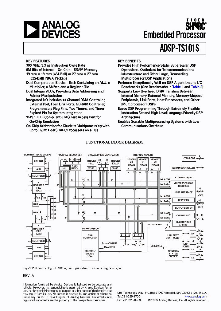 ADSP-TS101-S_565003.PDF Datasheet Download --- IC-ON-LINE