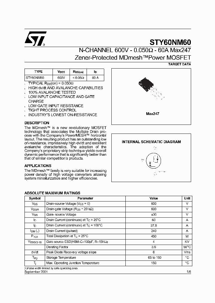 STY60NM60_688191.PDF Datasheet Download --- IC-ON-LINE