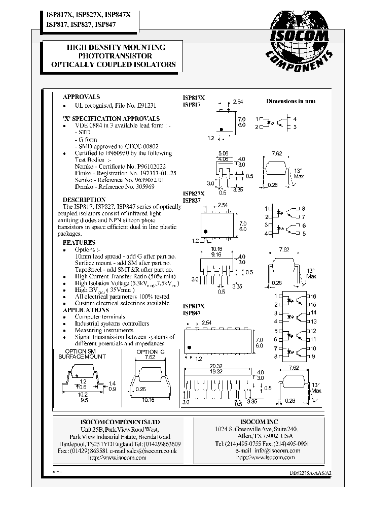 ISP847_962623.PDF Datasheet Download --- IC-ON-LINE