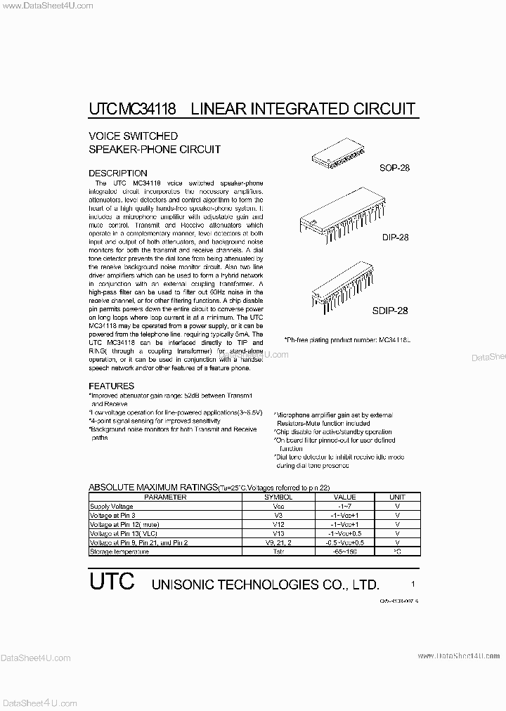 MC34118_641174.PDF Datasheet Download --- IC-ON-LINE