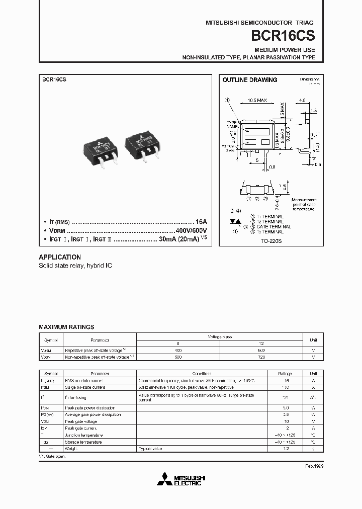 BCR16CS_759939.PDF Datasheet Download --- IC-ON-LINE