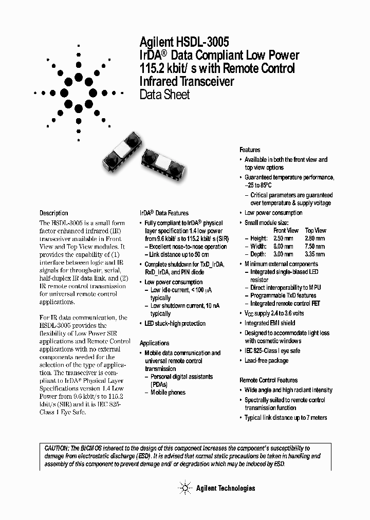 HSDL-3005-021_893300.PDF Datasheet Download --- IC-ON-LINE