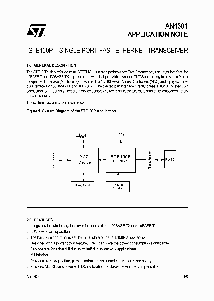 AN1301_905138.PDF Datasheet Download --- IC-ON-LINE