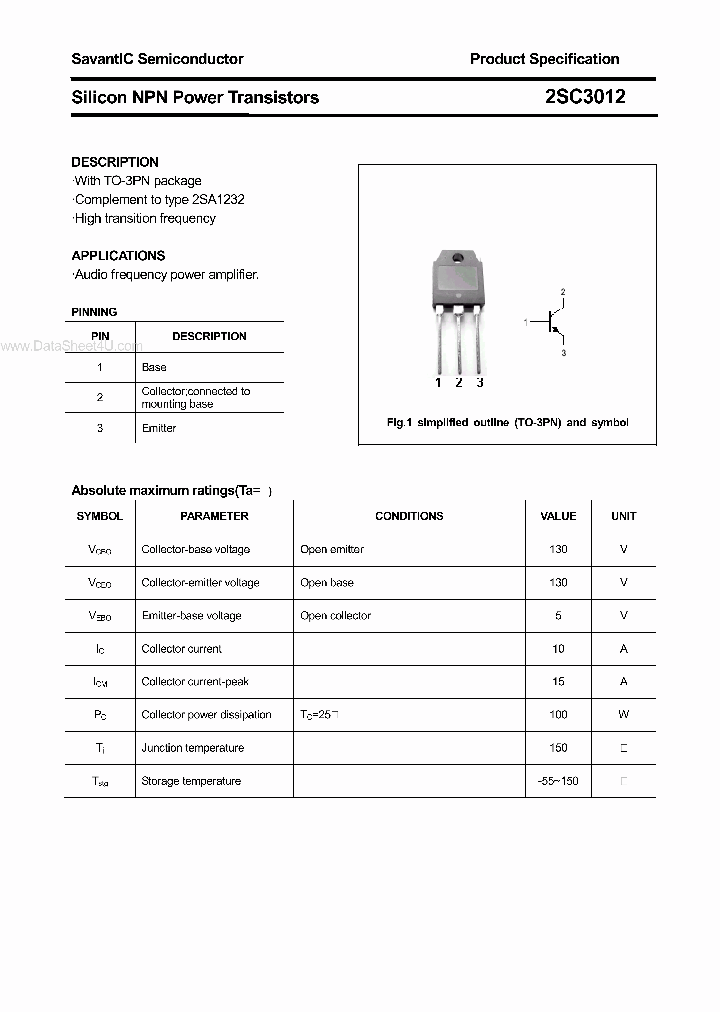 C3012_720257.PDF Datasheet Download --- IC-ON-LINE
