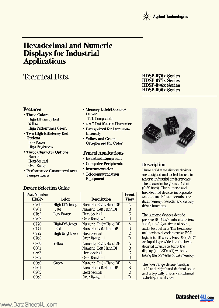 HDSP-077X_725168.PDF Datasheet Download --- IC-ON-LINE