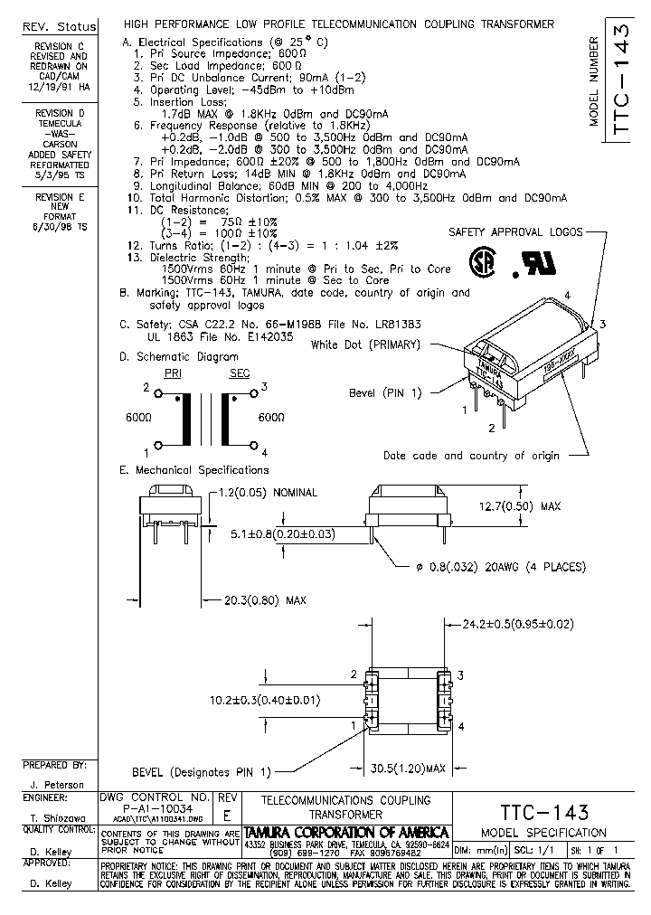TTC-143_668326.PDF Datasheet Download --- IC-ON-LINE