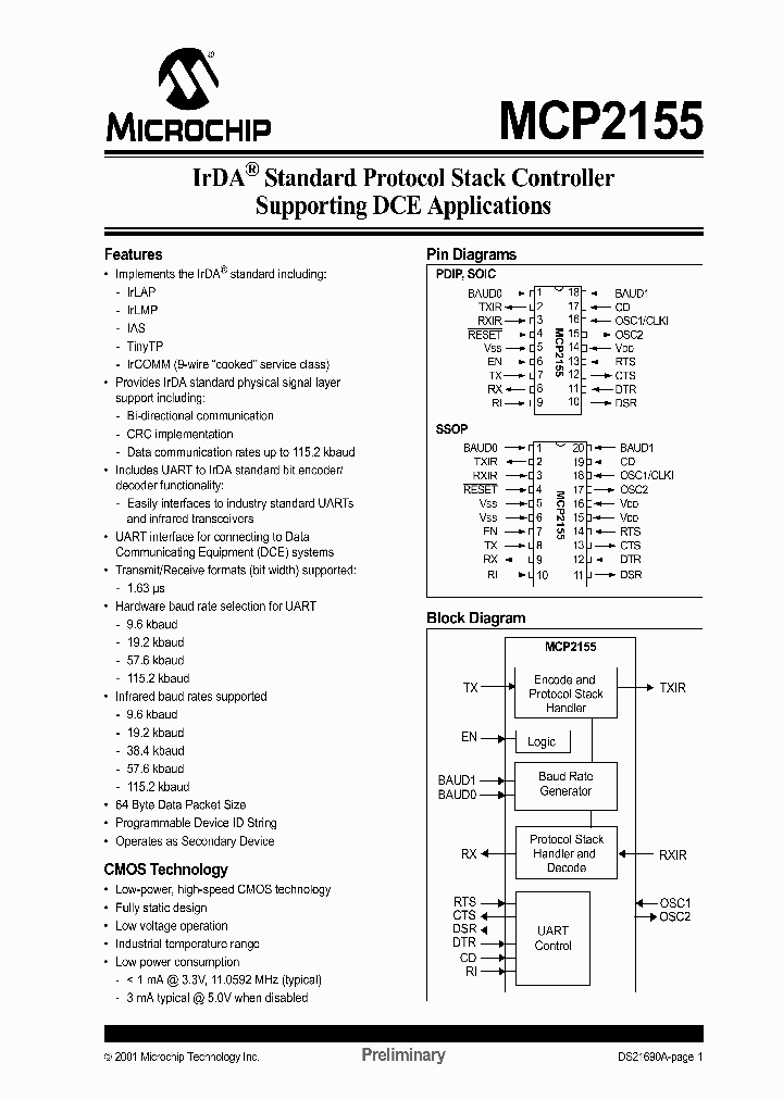 MCP2155ISS_1074715.PDF Datasheet Download --- IC-ON-LINE
