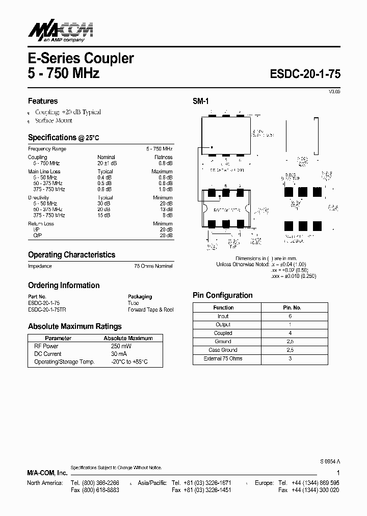 ESDC-20-1-75_671208.PDF Datasheet Download --- IC-ON-LINE