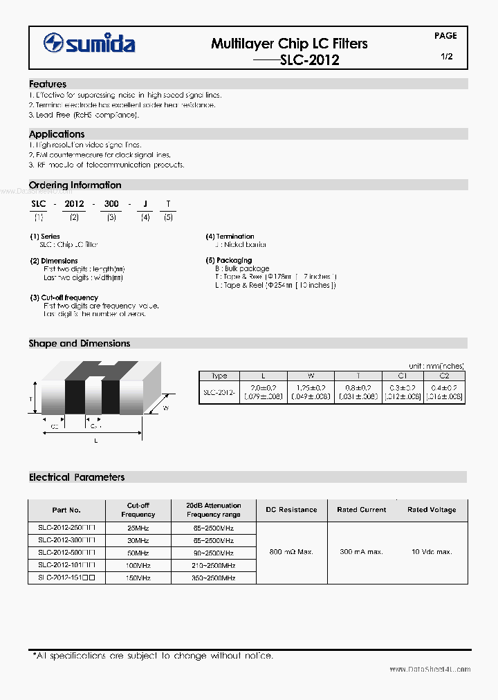 SLC-2012_773903.PDF Datasheet Download --- IC-ON-LINE
