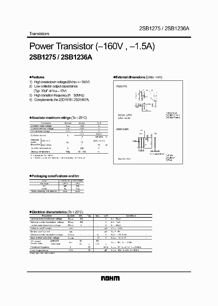 2SB1236A_1023625.PDF Datasheet Download --- IC-ON-LINE