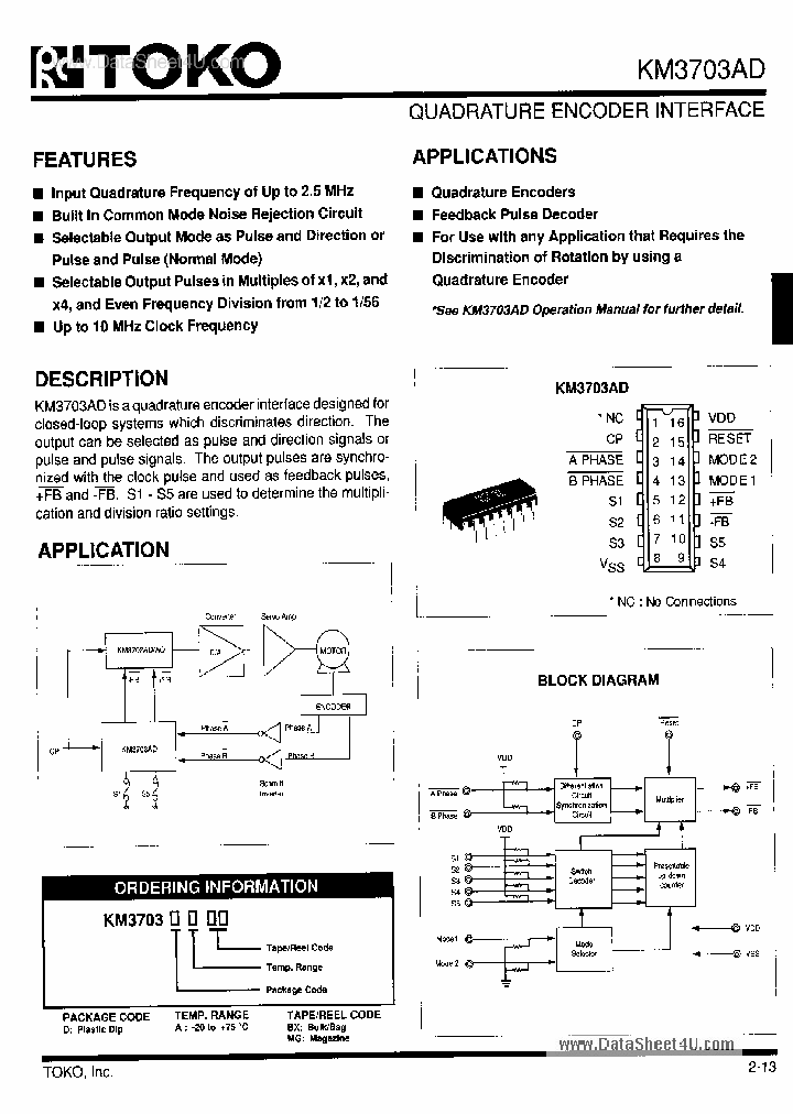 KM3703AD_852137.PDF Datasheet Download --- IC-ON-LINE