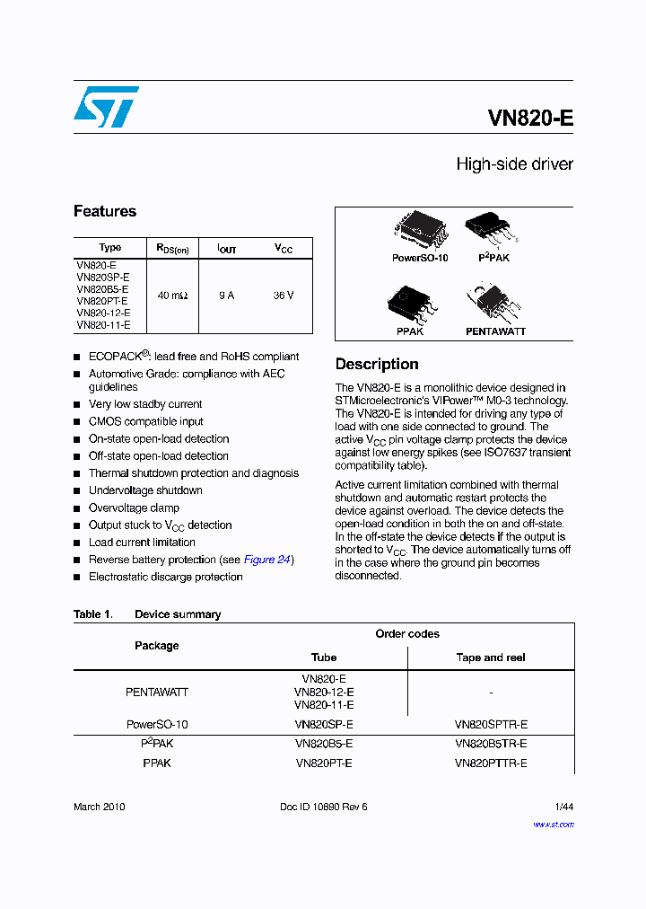 VN820-11-E_727159.PDF Datasheet Download --- IC-ON-LINE