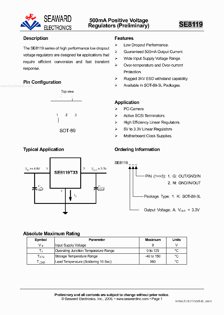 SE8119_916963.PDF Datasheet Download --- IC-ON-LINE
